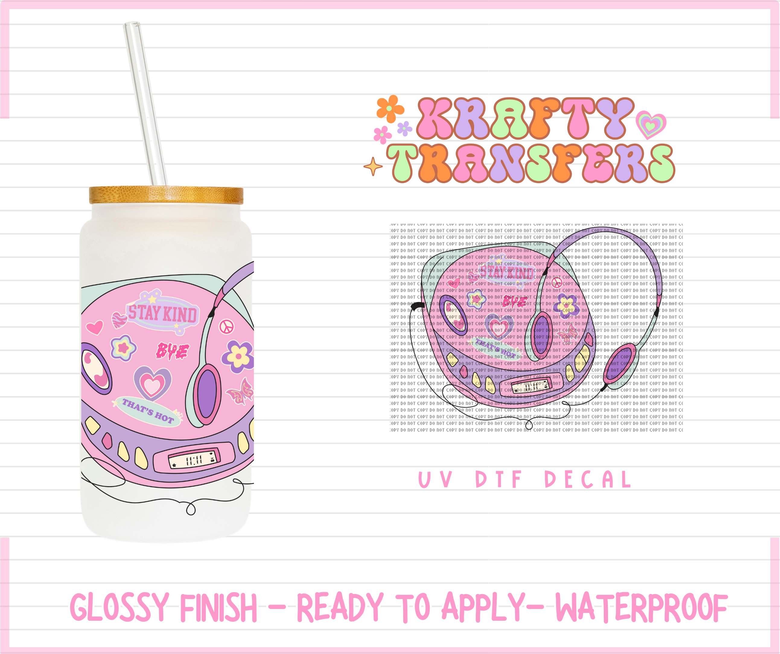 Y2k cd player - UV DTF DECAL – KraftyMamaxo